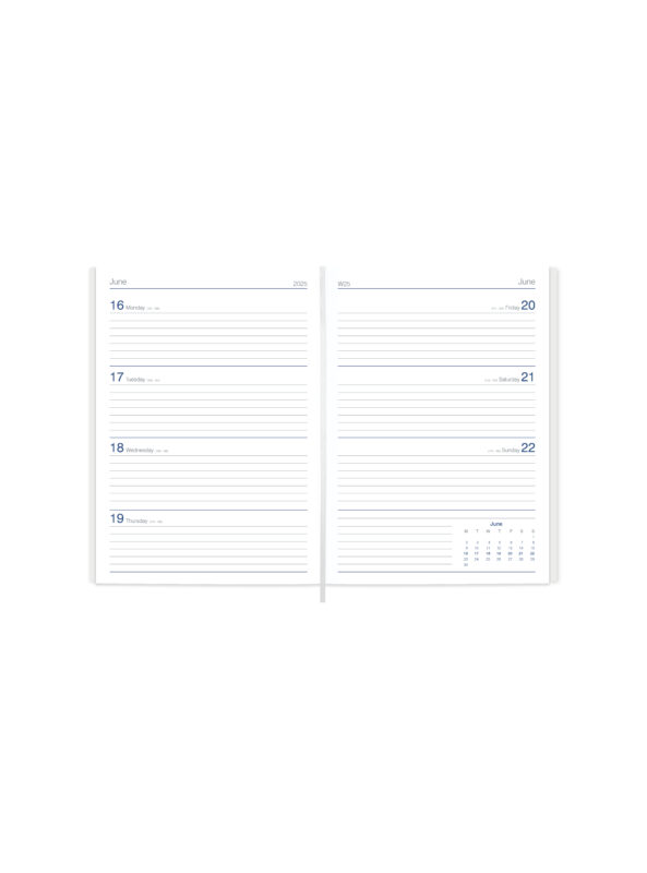 FineGrain A5 Desk Diary - White Paper - Week to View - Abbeygate ...